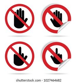 Hand Sign Red Set Illustration Stock Vector (Royalty Free) 1027464682 ...