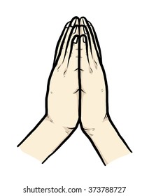 Hand Sign Respect Cartoon Vector Illustration: เวกเตอร์สต็อก (ปลอดค่า ...