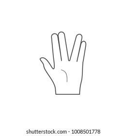 Hand Sign Two Fingers Spread Apart Stock Vector (Royalty Free ...