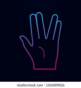 Hand Sign Two Fingers Spread Apart Stock Vector (Royalty Free ...