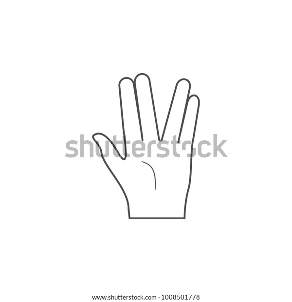 Hand Sign Two Fingers Spread Apart Stock Vector (Royalty Free ...
