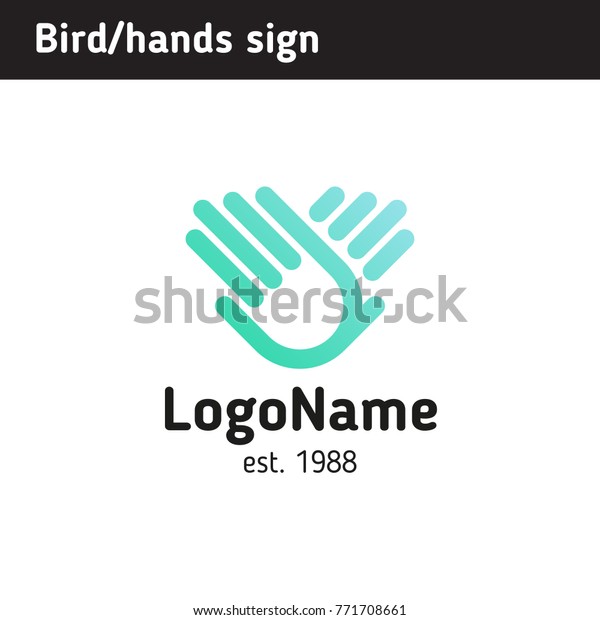 Hand sign wings of a bird, for an educational or charitable organization
