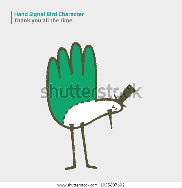 Hand Signal Bird Character 02 Stock Vector (Royalty Free) 1055607602 ...