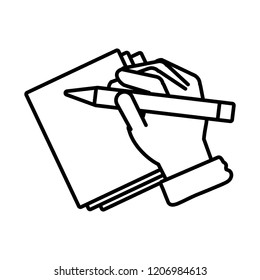 Hand Signing Document Isolated Icon Stock Vector (Royalty Free ...