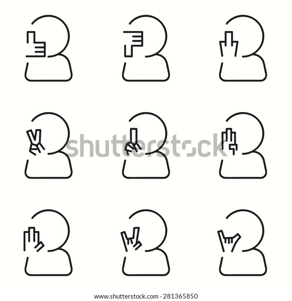 Hand Signs Icons Set Stock Vector (Royalty Free) 281365850 | Shutterstock