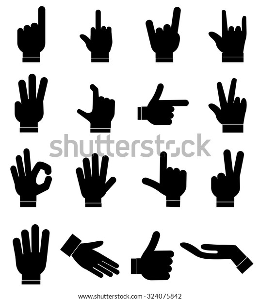 Hand Signs Icons Set Stock Vector (Royalty Free) 324075842 | Shutterstock