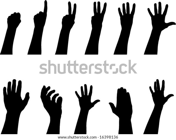 Hand Signs Silhouette Vector Stock Vector (Royalty Free) 16398136