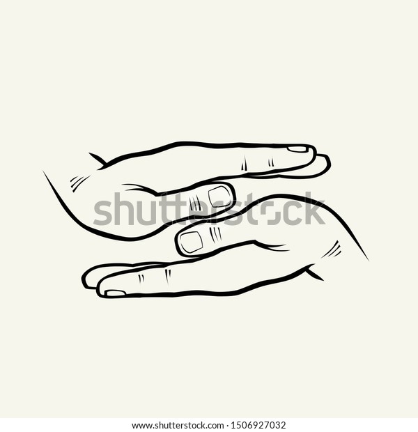 Hand Silhouette Touch Illustration Design Stock Vector (Royalty Free ...