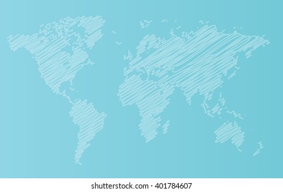 Hand Drawn World Map Illustration Stock Illustration 575035585 ...