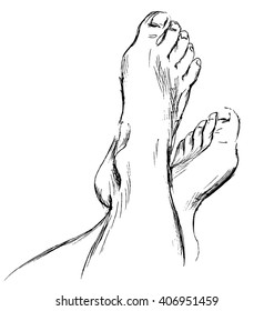 Hand Sketch Leg Stock Vector (Royalty Free) 406951459