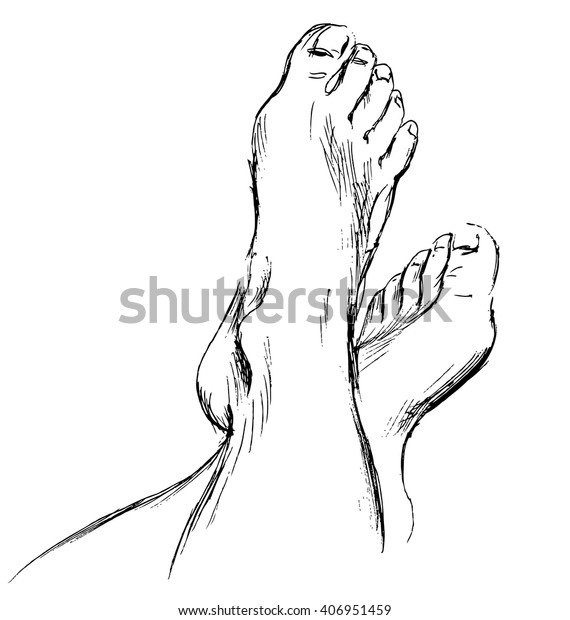Hand Sketch Leg Stock Vector (Royalty Free) 406951459