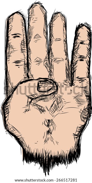 Hand Sketch Number Four: vector de stock (libre de regalías) 266517281 ...