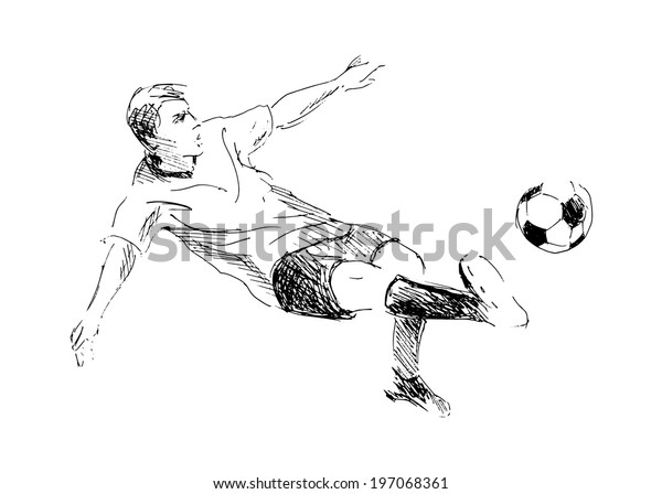 Hand Sketch Soccer Vector Illustration Stock Vector (Royalty Free ...