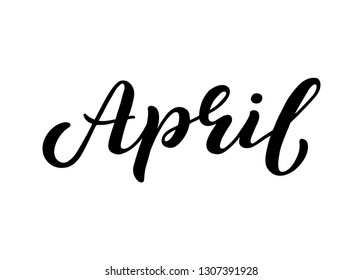 Hand Sketched April Text Logotype Badge Stock Vector (Royalty Free ...