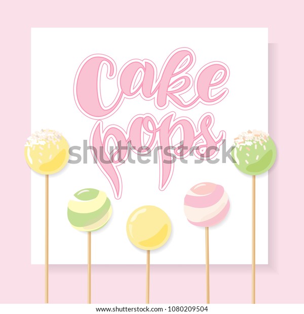 Hand Sketched Cake Pops Text Kids Stock Vector (Royalty Free) 1080209504