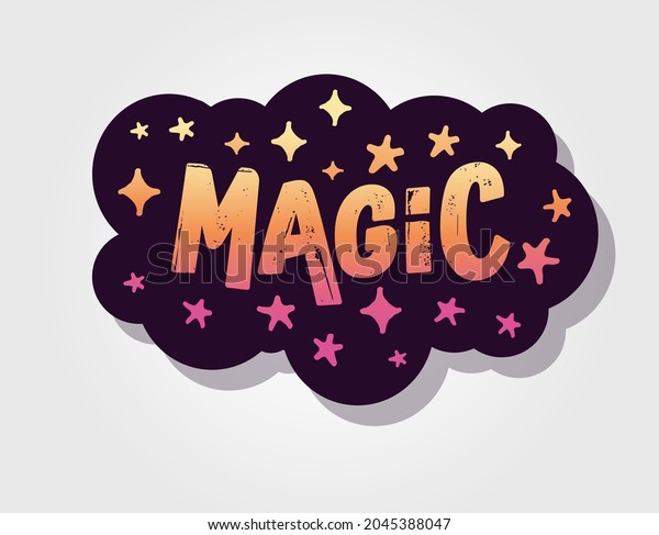 Hand Sketched Magic Vector Illustration Lettering Stock Vector (Royalty ...