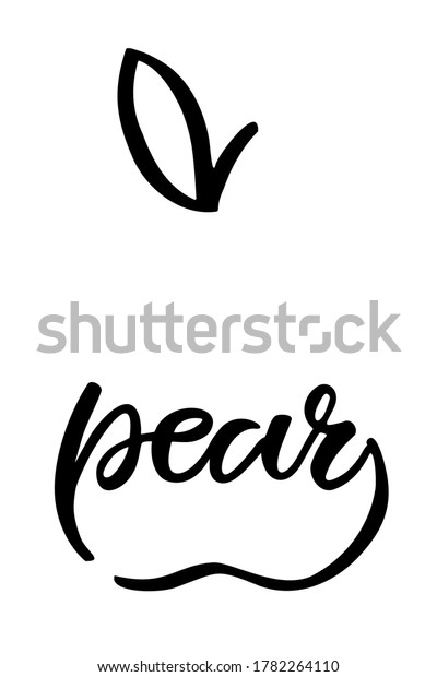 Hand Sketched Pear Lettering Typography Logo Stock Vector (Royalty Free ...