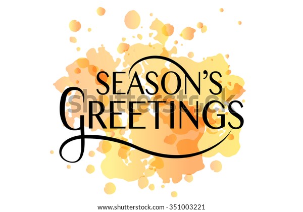 Hand Sketched Seasons Greetings Logotype Badge Stock Vector (Royalty ...