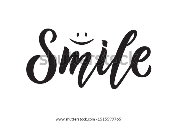Hand Sketched Smile Text Template Greeting Stock Vector (Royalty Free ...