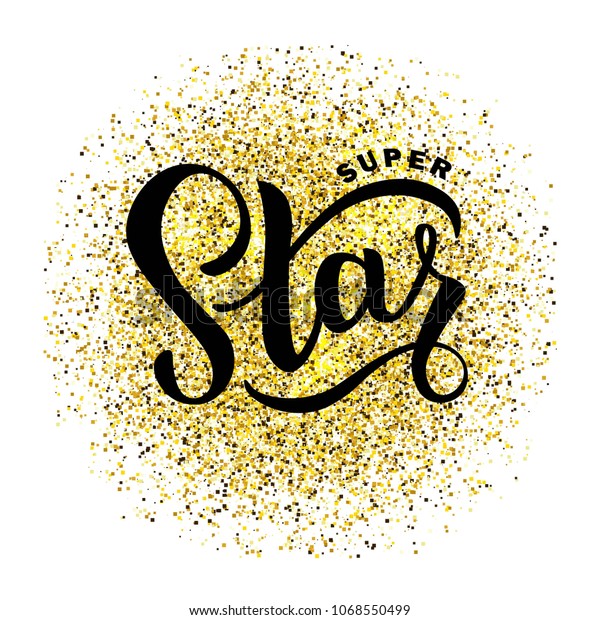 Hand Sketched Super Star Text On Stock Vector (Royalty Free) 1068550499 ...