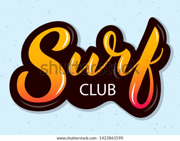 Hand Sketched Vector Surf Lettering Typography Stock Vector (Royalty ...