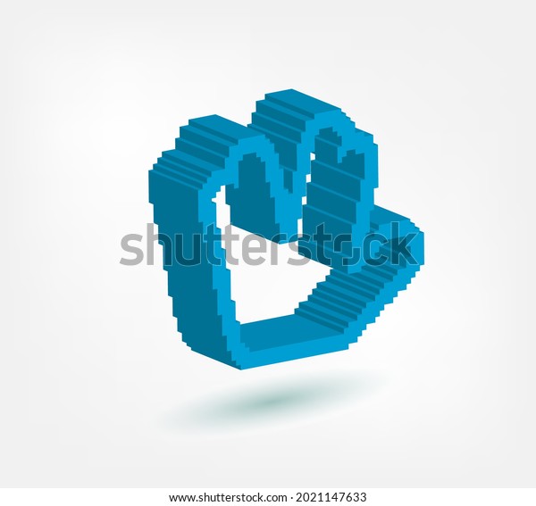 Hand Spock Pixel Symbol Sign Vector Stock Vector (Royalty Free ...
