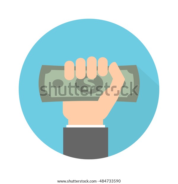 Hand Squeezing Money Icon Stock Vector (Royalty Free) 484733590 ...