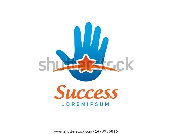 Hand Star Logo Symbol Icon Template Stock Vector (Royalty Free ...