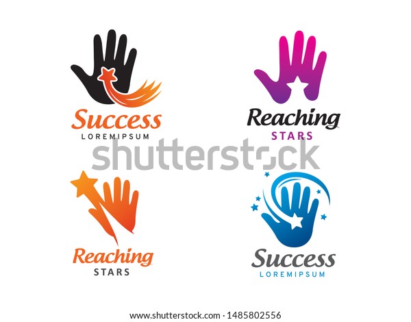 Hand Star Logo Symbol Icon Template Stock Vector (Royalty Free ...