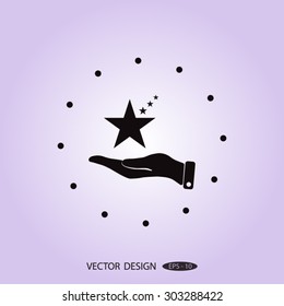 Hand Star Vector Icon Stock Vector (Royalty Free) 303288422 | Shutterstock