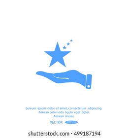 Hand Star Vector Icon Stock Vector (Royalty Free) 499187194 | Shutterstock
