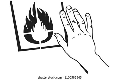 Hand Sticks Sticker Fire Vector Art Stock Vector (Royalty Free ...