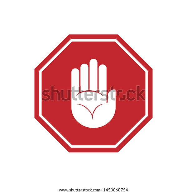 Hand Stop Icon Vector Sign & Symbol.