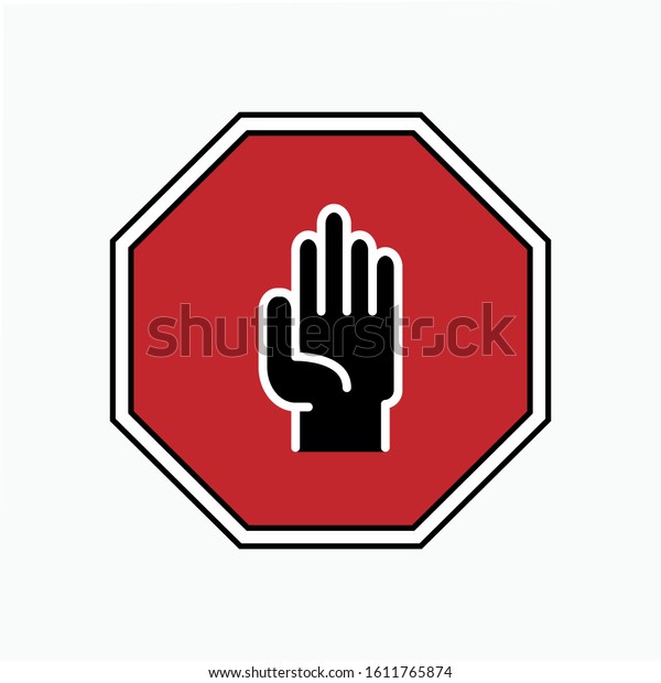 Hand Stop Sign Icon Prohibition Illustration Stock Vector (Royalty Free ...