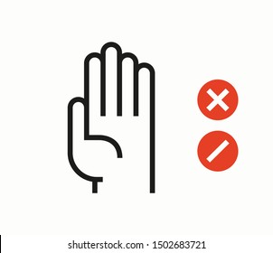 Hand Stop Sign Icon Vector Set Stock Vector (Royalty Free) 1502683721 ...