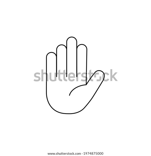 Hand Stop Sign Outline Icon Linear Stock Vector (Royalty Free ...