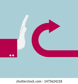 Hand Stopping Arrow Symbol Isolated On: vector de stock (libre de ...
