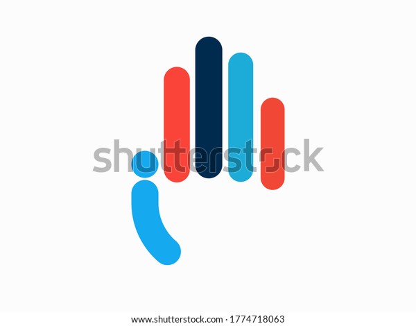 Hand Stylized Line Logo Hand Colorful Stock Vector (Royalty Free ...