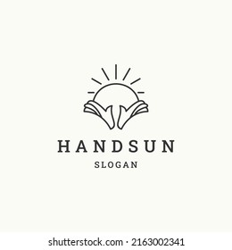 Hand Sun Logo Icon Design Template Stock Vector (Royalty Free ...
