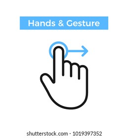 Hand Swipe Right Icon Stock Vector (Royalty Free) 1019397352 | Shutterstock