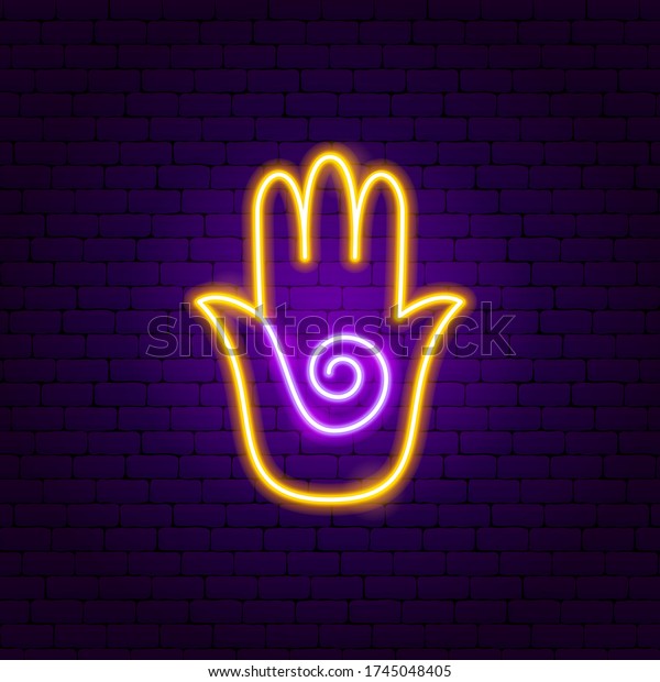 Hand Swirl Neon Sign Vector Illustration Stock Vector (Royalty Free ...
