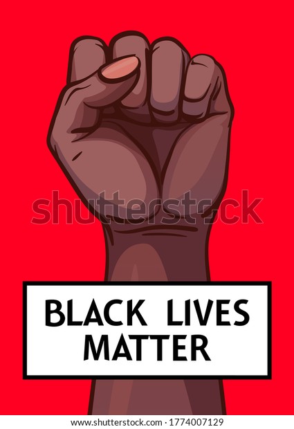 Hand Symbol Black Lives Matter Around Stock Vector (Royalty Free ...