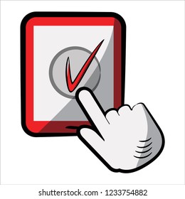 Hand Tablet Checkmark Sketchstyle Icon Symbol Stock Vector (Royalty ...
