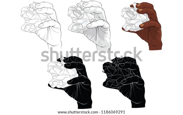 Hand Tearing Crooking Paper Vector Stock Vector (Royalty Free ...