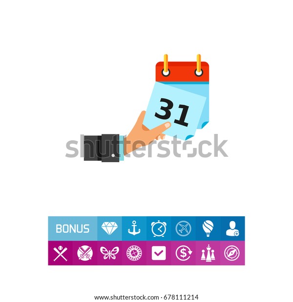 Hand Tearing Off Calendar Sheet Icon Stock Vector (Royalty Free) 678111214