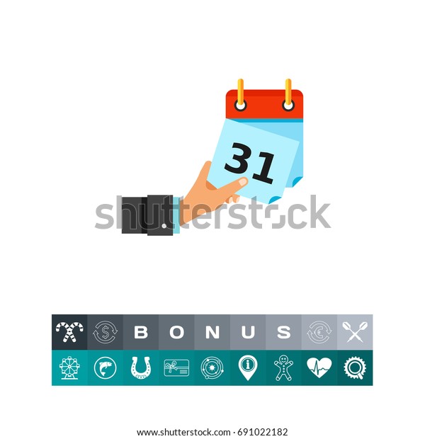 Hand Tearing Off Calendar Sheet Icon Stock Vector (Royalty Free ...