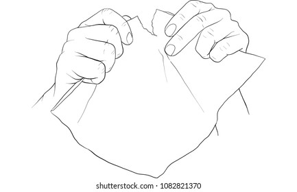 Hand Tearing Paper Vector Stock Vector (Royalty Free) 1082821370 ...