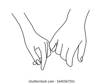 Hand Hand Thin Line Drawing Black Stock Vector (Royalty Free ...