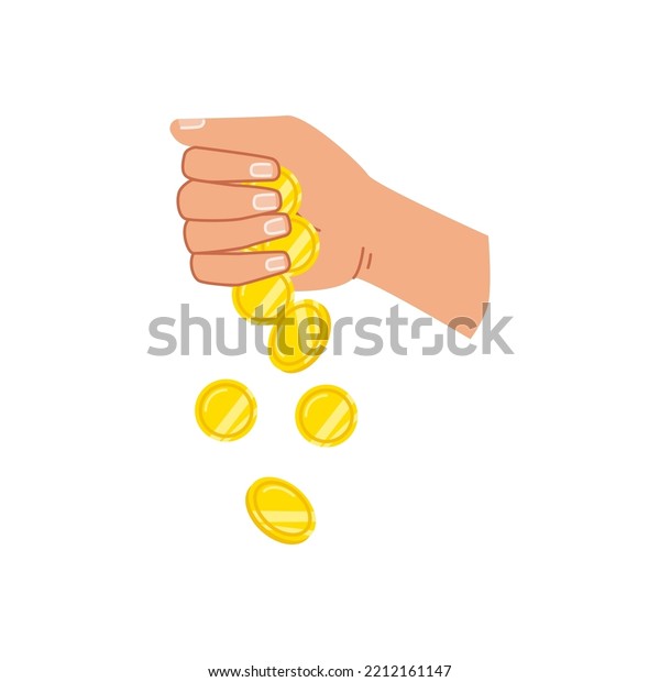 Hand Throwing Money Isolated Arm Gold Stock Vector (Royalty Free ...