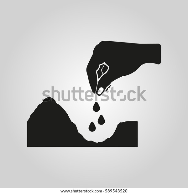 Hand Throwing Seeds Icon Plant Sow Stock Vector (Royalty Free) 589543520